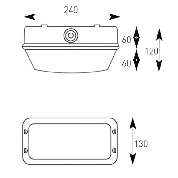 - Ansell A100POLY Rectangular Polycarbonate Bulkhead E27