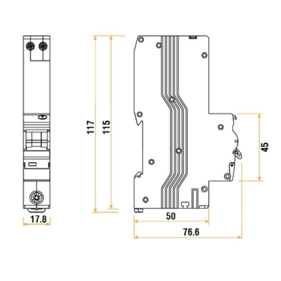 - Click Elucian CU1AFDD32B AFDD RCBO B Curve 32A 30mA 6kA A Rated 32 Amp