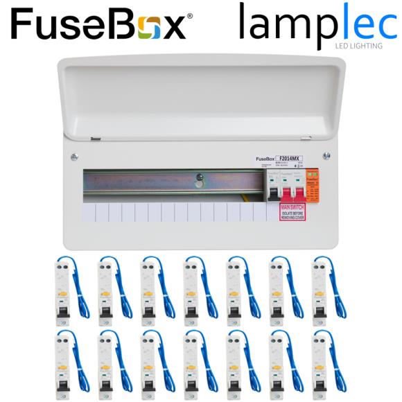 FuseBox F2014MX 14 Way SPD Metal Consumer Unit with 14 RCBOs A Rated B ...
