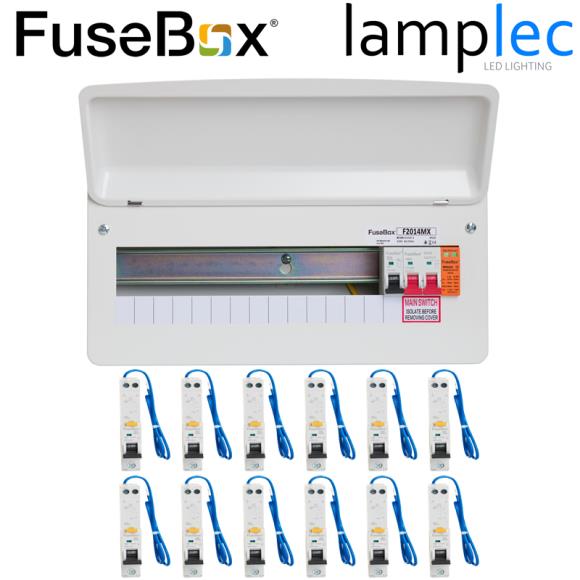 FuseBox F2014MX 14 Way SPD Metal Consumer Unit with 12 RCBOs A Rated B ...