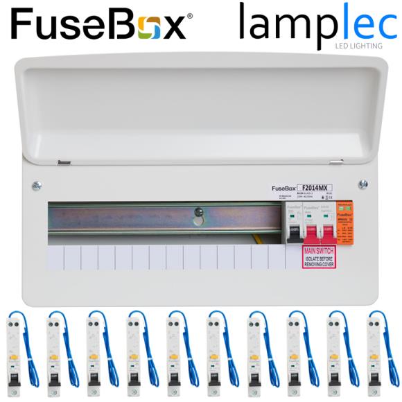 FuseBox F2014MX 14 Way SPD Metal Consumer Unit with 10 RCBOs A Rated B ...