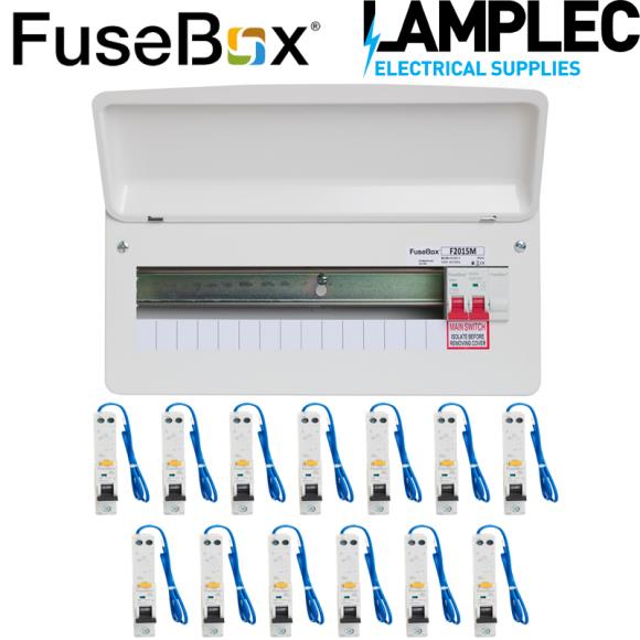 FuseBox F2015M 15 Way Metal Consumer Unit with 13 RCBOs A Rated B Curve ...