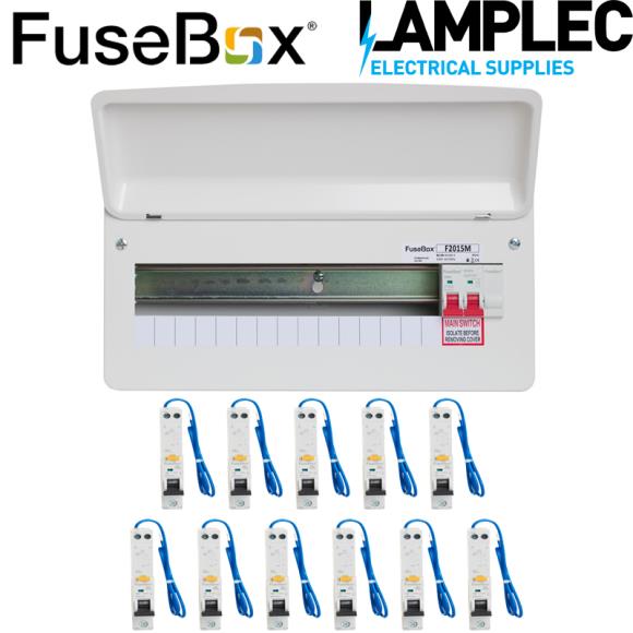 FuseBox F2015M 15 Way Metal Consumer Unit with 11 RCBOs A Rated B Curve ...