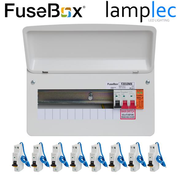 FuseBox F2010MX 10 Way Metal Consumer Unit with 8 Compact A Rated DP ...