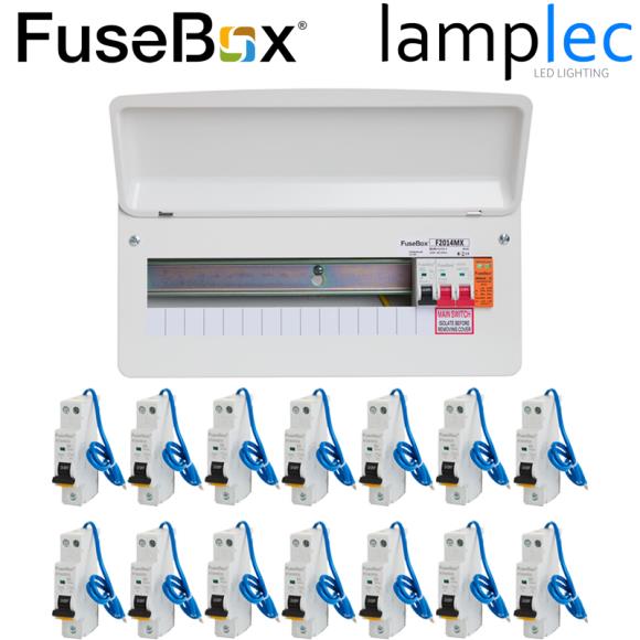 FuseBox F2014MX 14 Way Metal Consumer Unit with 14 Compact A Rated DP ...