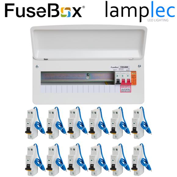FuseBox F2014MX 14 Way Metal Consumer Unit with 12 Compact A Rated DP ...